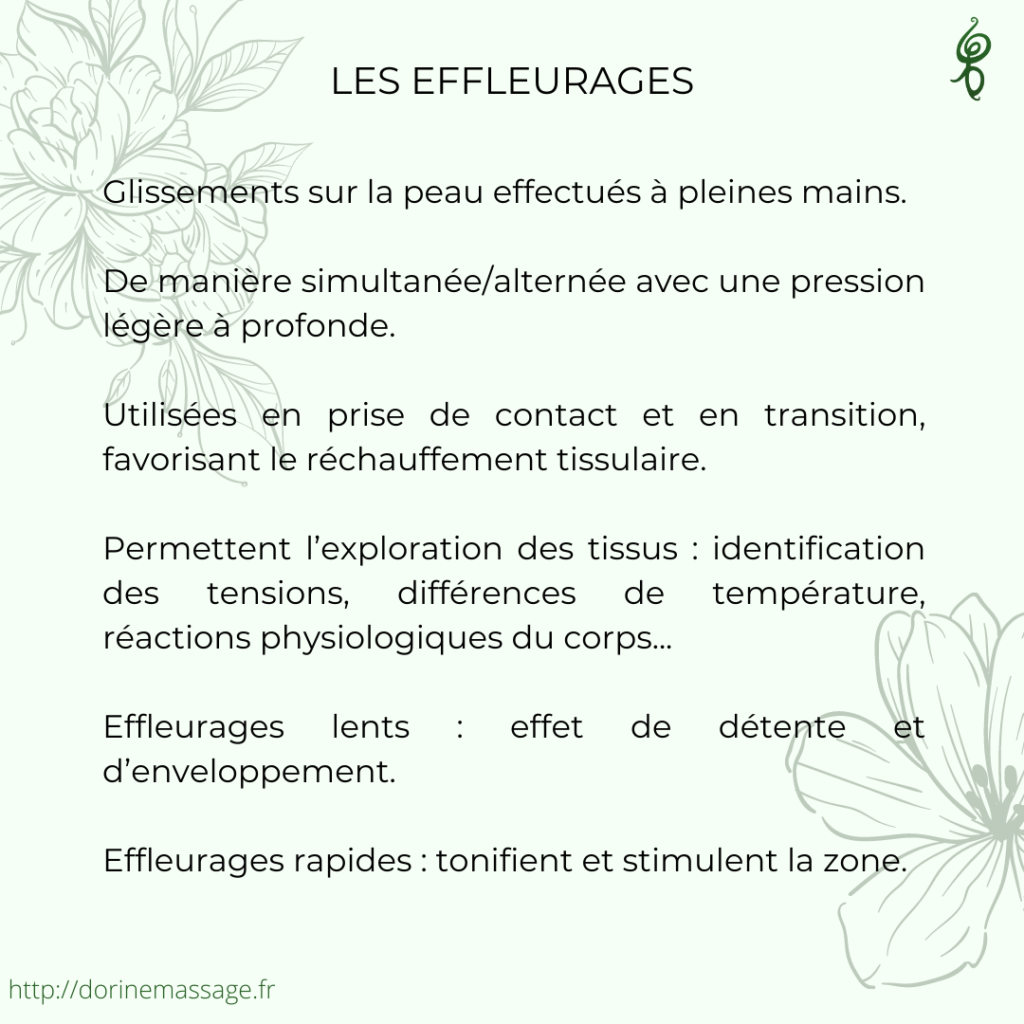Technique de massage : les effleurages - Dorine Massage
